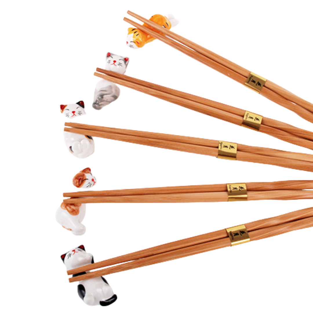 Chopstick & Cat Rest Set | The Green Teahouse